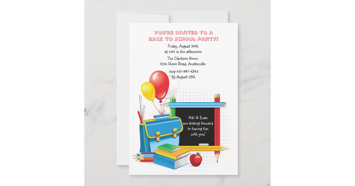 School Days Invitation | Zazzle
