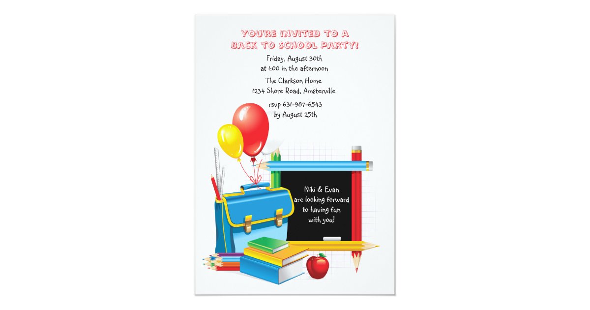 School Days Invitation | Zazzle.com