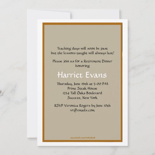 School Days Teacher's Retirement Invitation | Zazzle