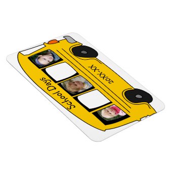 School Days Yellow School Bus Photo Magnet | Zazzle