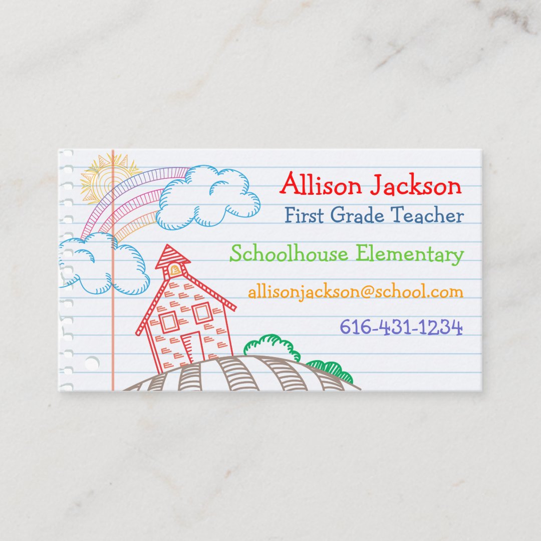 School Doodle Business Card | Zazzle