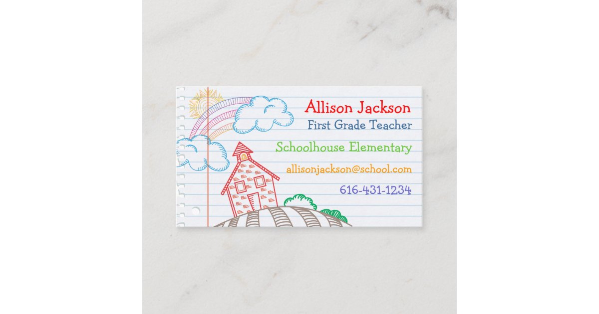 School Doodle Business Card | Zazzle