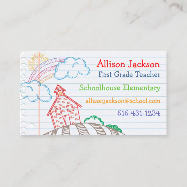 School Doodle Business Card | Zazzle