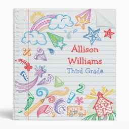 School Doodles Notebook Binder | Zazzle