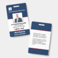 School Employee Photo Bar Code Name Custom Badge | Zazzle