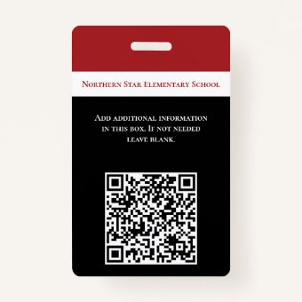 School Employee QR Code Staff Photo Id Teacher Badge | Zazzle