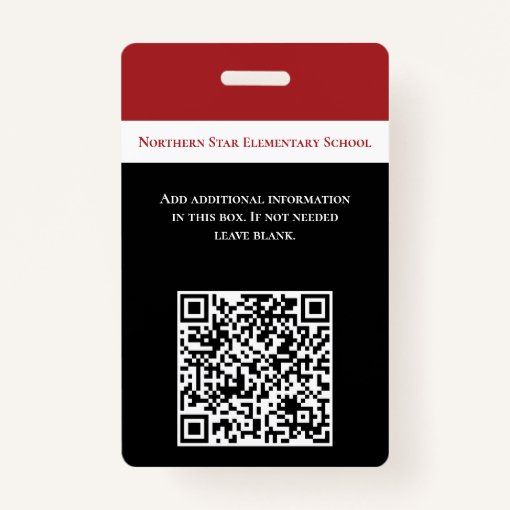 School Employee QR Code Staff Photo Id Teacher Badge | Zazzle