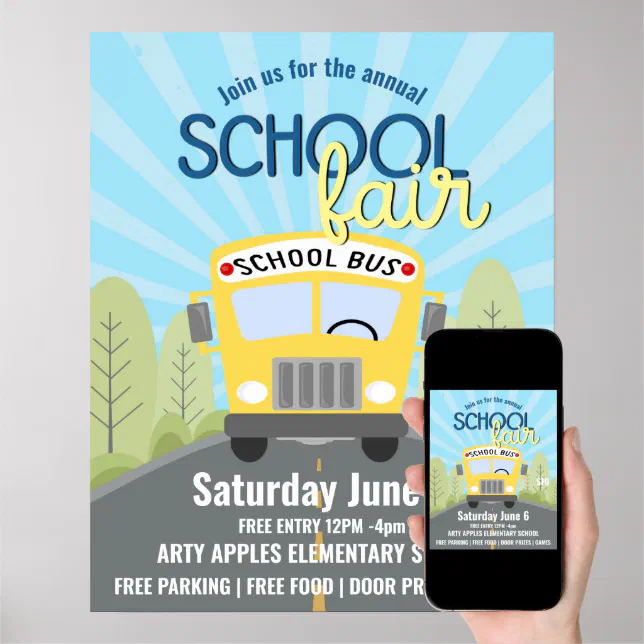 school fair PTO summer fair Flyer Template Poster | Zazzle