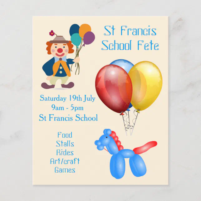 School fete or children's festival advertisement flyer | Zazzle