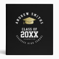 School Grad Graduate Graduation Black 3 Ring Binder | Zazzle