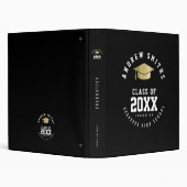 School Grad Graduate Graduation Black 3 Ring Binder | Zazzle
