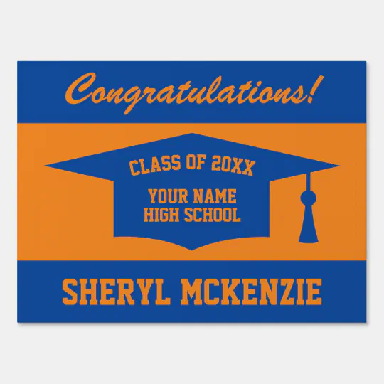 School Graduation Class of 20XX Congratulations Sign | Zazzle.com