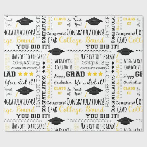 School Graduation Congratulations Wrapping Paper | Zazzle
