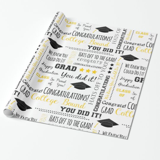 School Graduation Congratulations Wrapping Paper | Zazzle.com