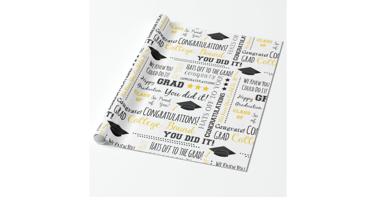 School Graduation Congratulations Wrapping Paper | Zazzle