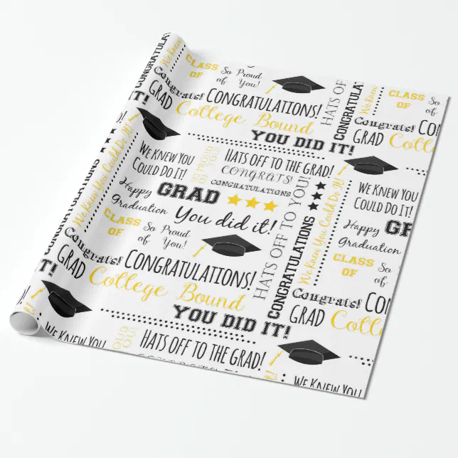 School Graduation Congratulations Wrapping Paper | Zazzle