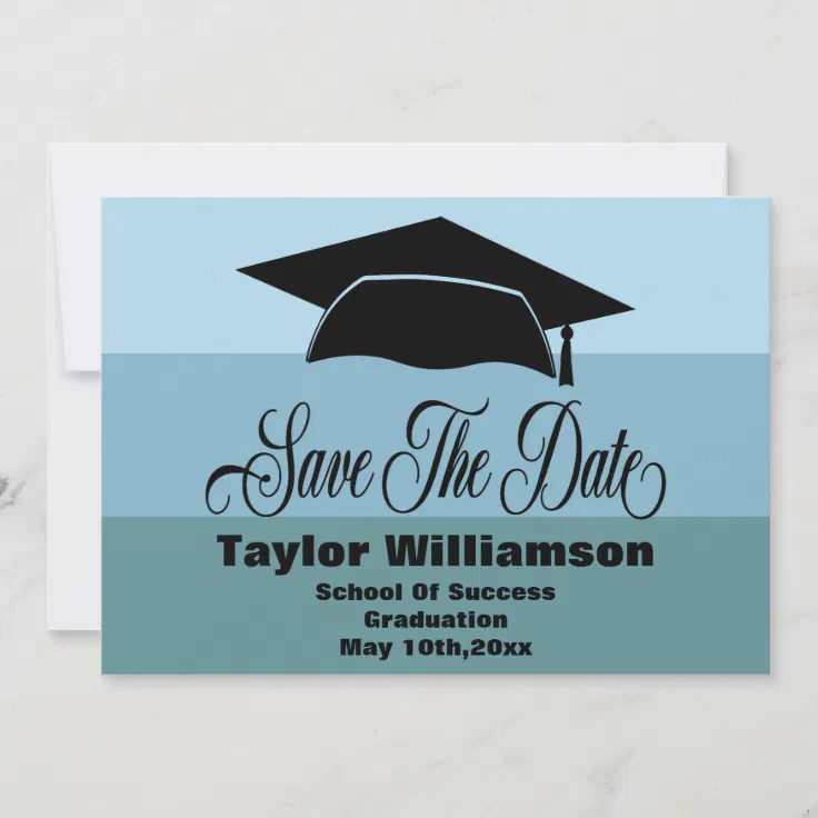 School Graduation Save The Date School Cap Modern | Zazzle