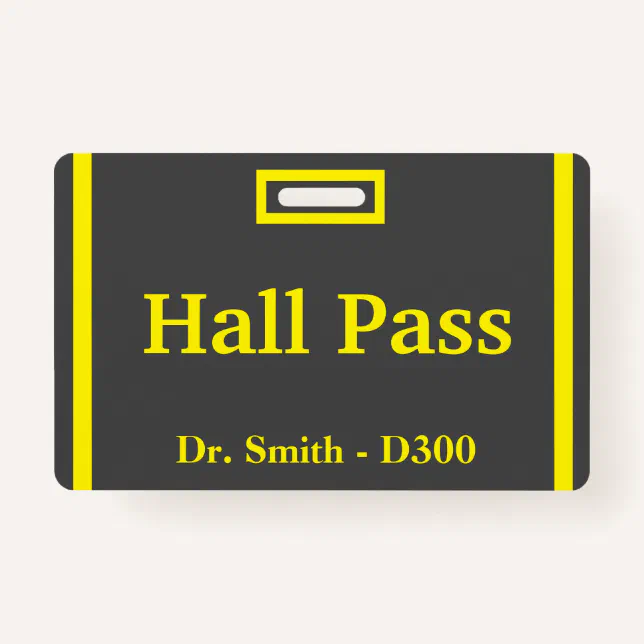 School Hall Pass Badge | Zazzle