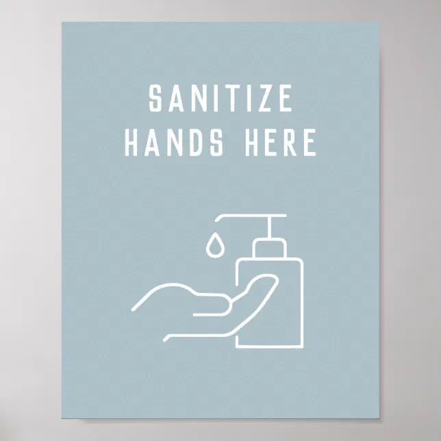 School Hygiene Sanitize Your Hands Here Poster | Zazzle