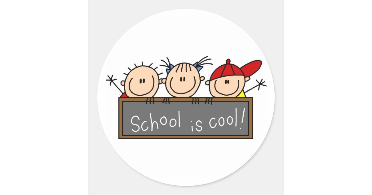 School is Cool Classic Round Sticker | Zazzle