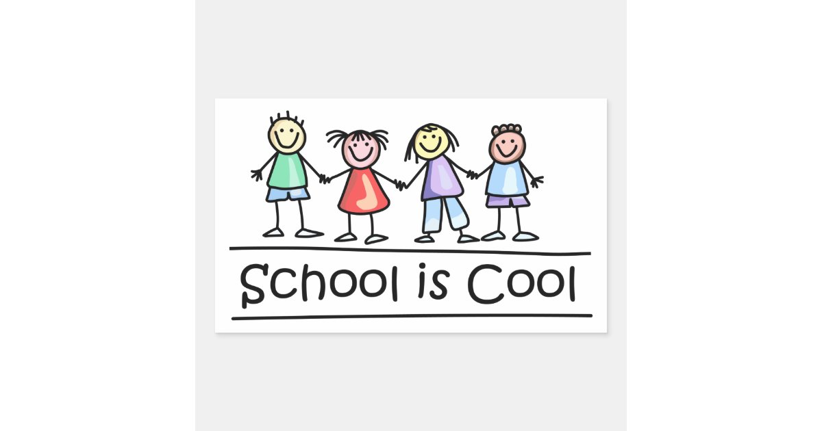 School is Cool Rectangular Sticker | Zazzle