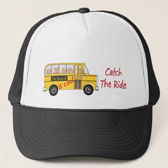 School is Cool School bus Trucker Hat | Zazzle