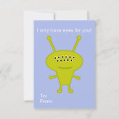 School kids Valentine card with space alien | Zazzle