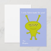 School kids Valentine card with space alien | Zazzle