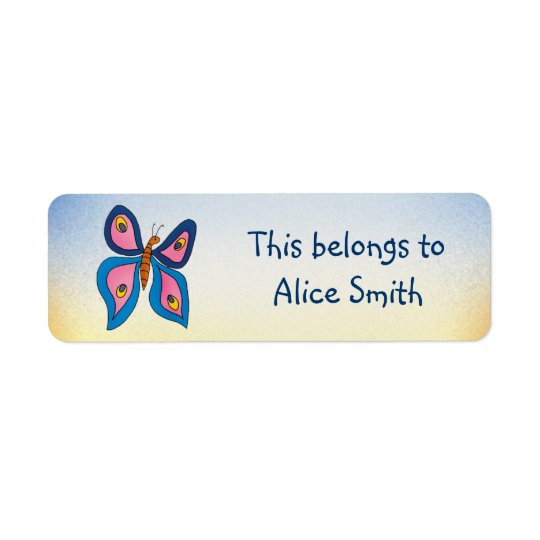 School Labels with butterfly | Our name | Zazzle
