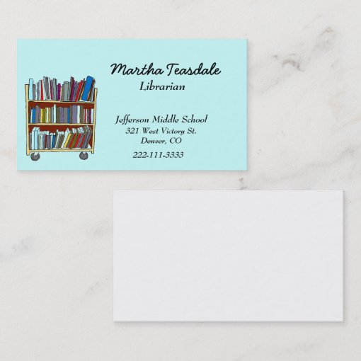 School Librarian Business Card | Zazzle