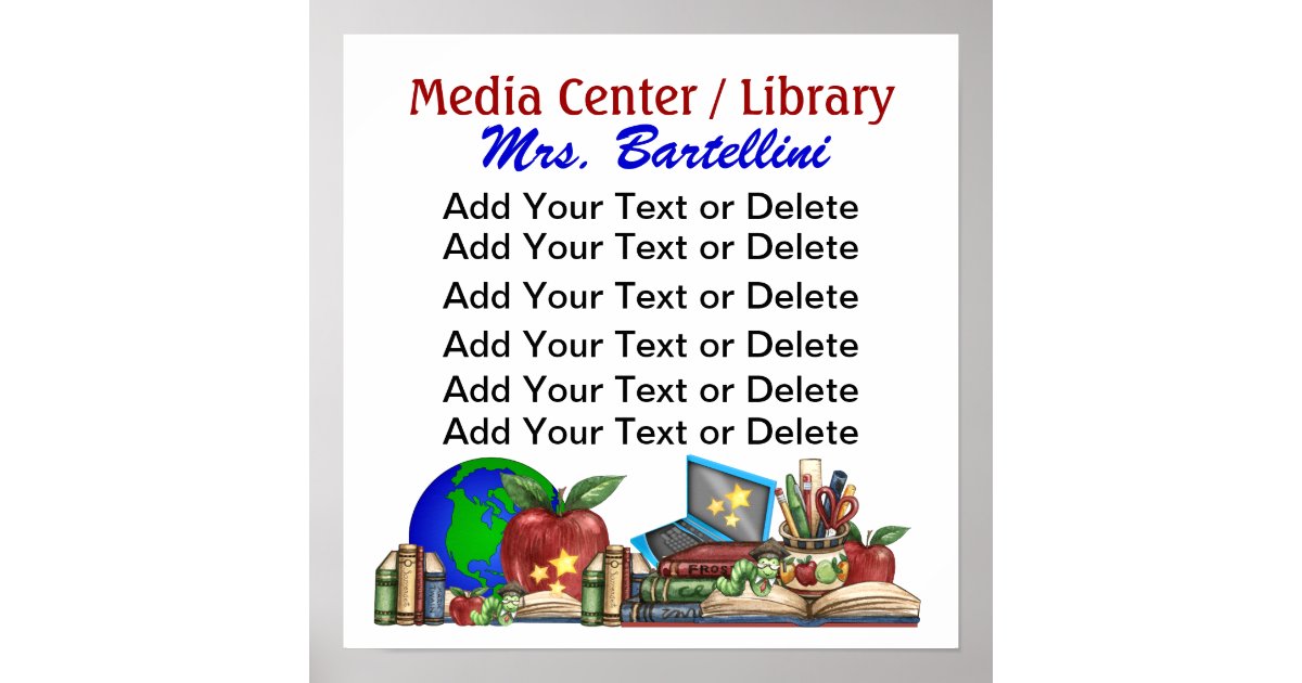 School Library Classroom Poster Srf Zazzle