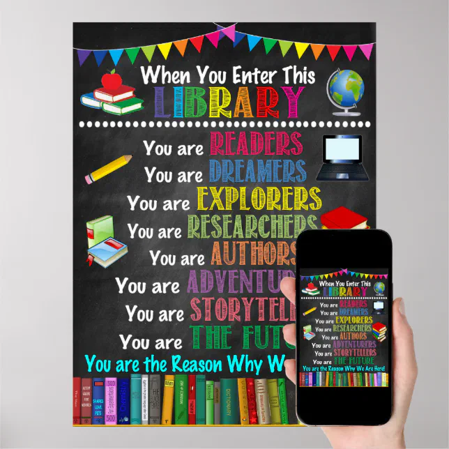 School Library Classroom Printable Poster | Zazzle