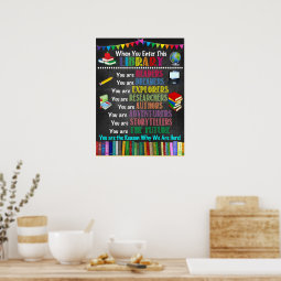 School Library Classroom Printable Poster | Zazzle