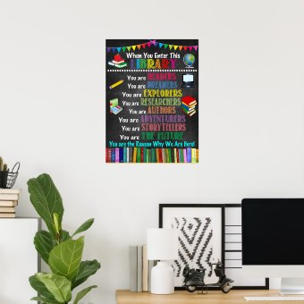 School Library Classroom Printable Poster | Zazzle