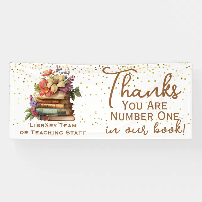 School Library Number One Book Thank You Banner | Zazzle