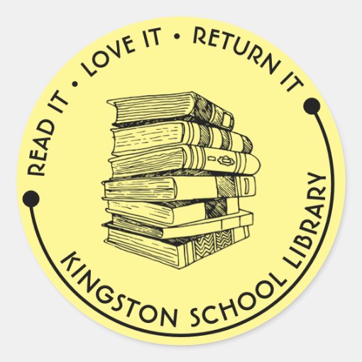 School Library Read It Love it Return It Customize Classic Round ...