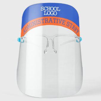 School Logo Administrative Staff Face Shield | Zazzle