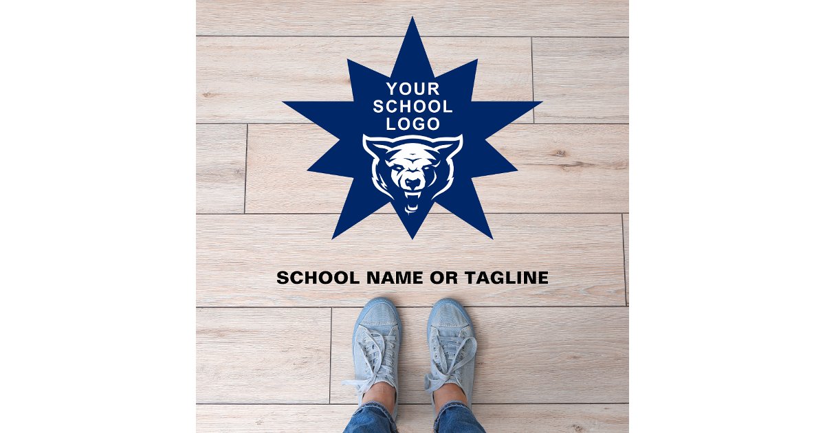 School Logo Custom Floor Decals | Zazzle
