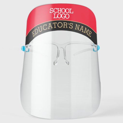 School Logo Educators Name Face Shield | Zazzle