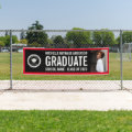 School logo Graduation Photo Party Black Red Banner | Zazzle