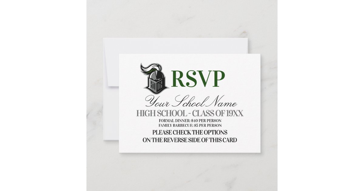 School Mascot Class Reunion RSVP Card | Zazzle