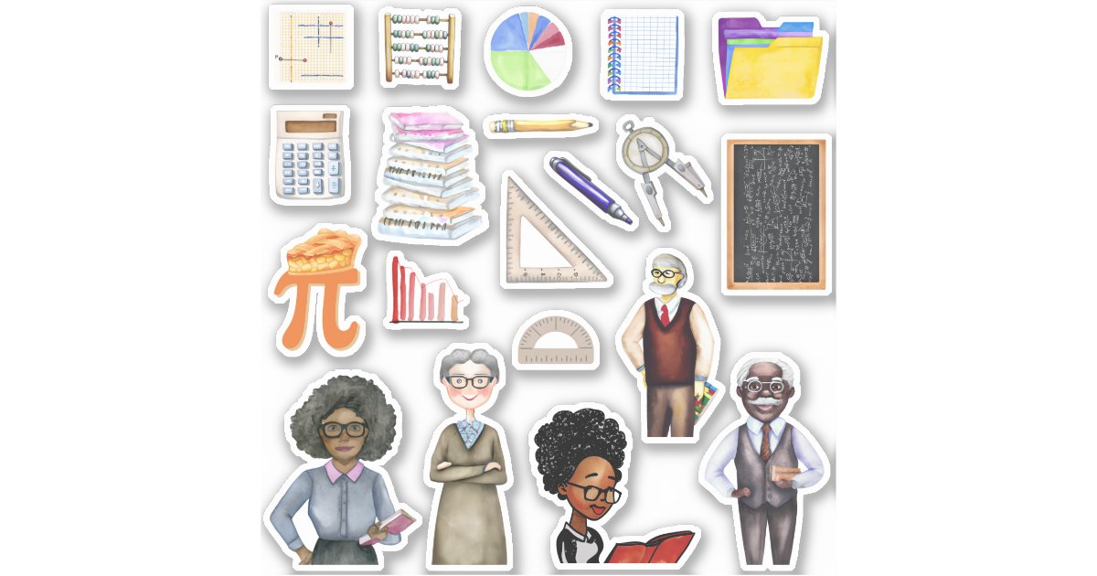School Math Teacher Stickers | Zazzle