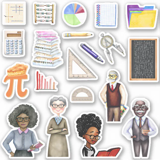 School Math Teacher Stickers | Zazzle