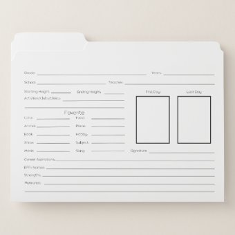 School Memory Box File Folders | Zazzle