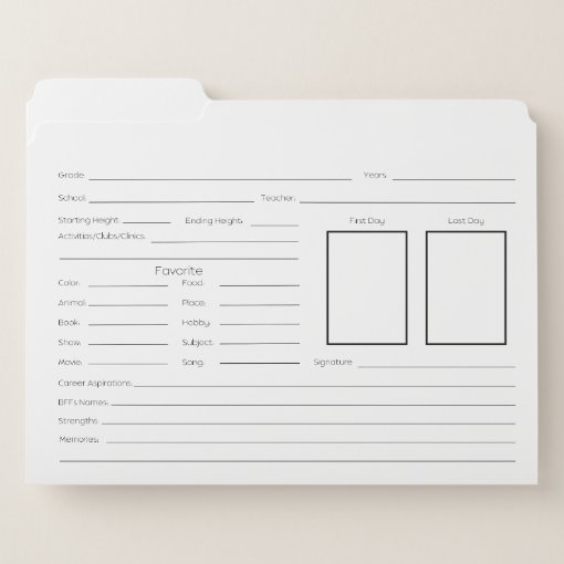 School Memory Box File Folders | Zazzle