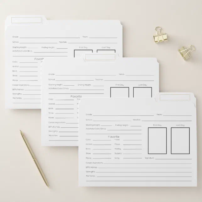 School Memory Box File Folders | Zazzle