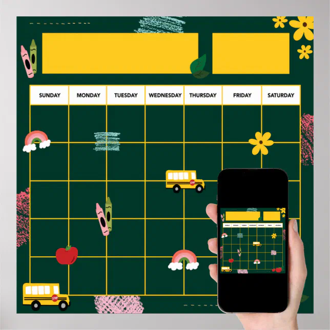 School Memory Teacher Classroom Calendar Poster | Zazzle