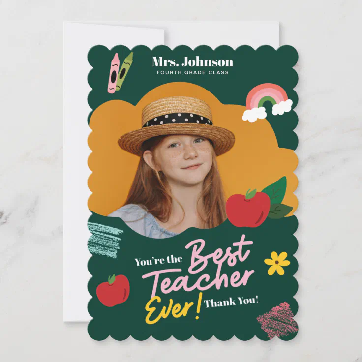 School Memory Teacher Thank You Card | Zazzle