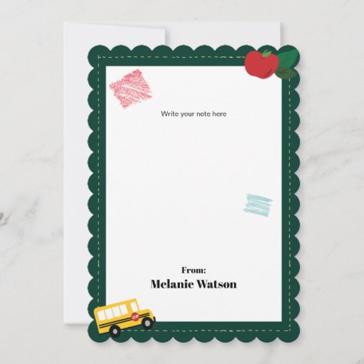 School Memory Teacher Thank You Card | Zazzle