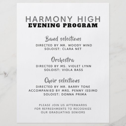 School Music Concert Flyer and Program | Zazzle